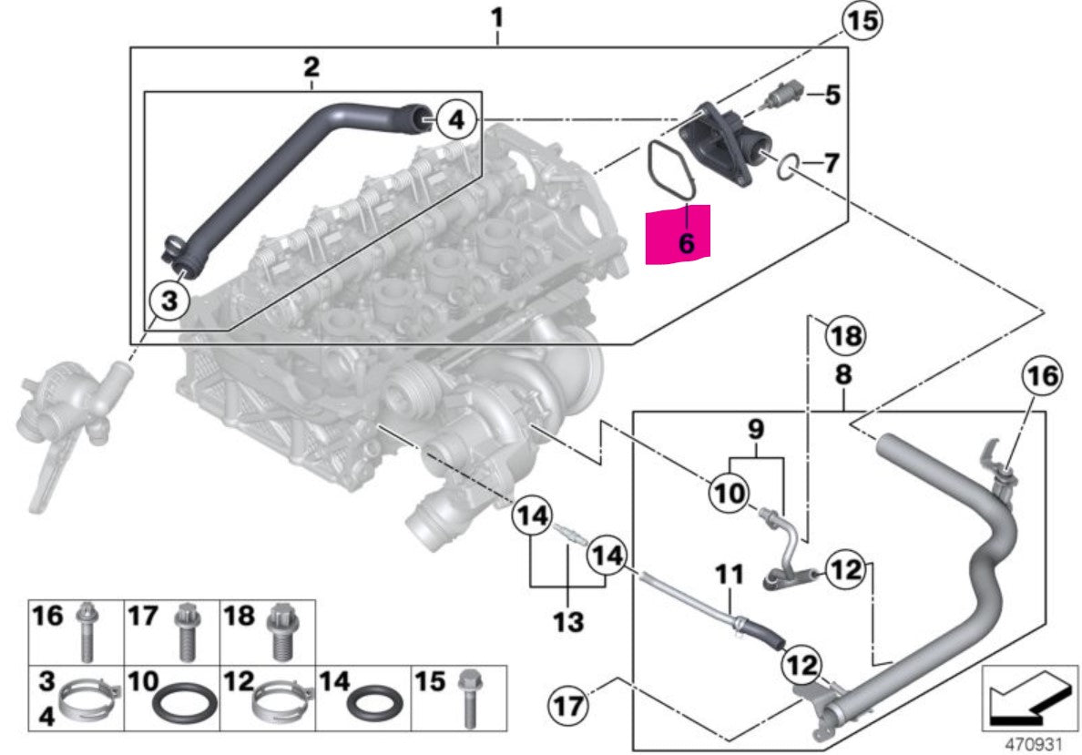 11537603223 Genuine BMW N13 Cylinder Head Coolant Flange Seal – BM Direct